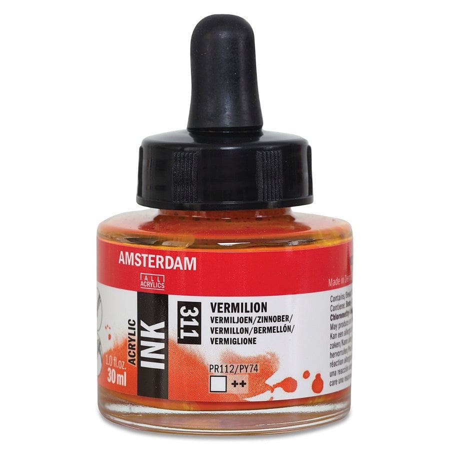 Amsterdam 30ml Ink 311 Vermillion Ink | The Sydney Art Store