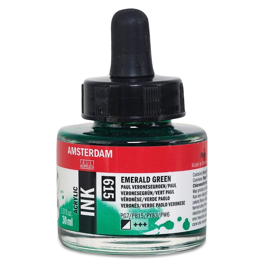 Amsterdam 30ml Ink 615 Emerald Green Ink | The Sydney Art Store