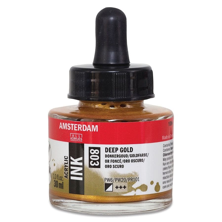 Amsterdam 30ml Ink 803 Deep Gold Ink — The Sydney Art Store