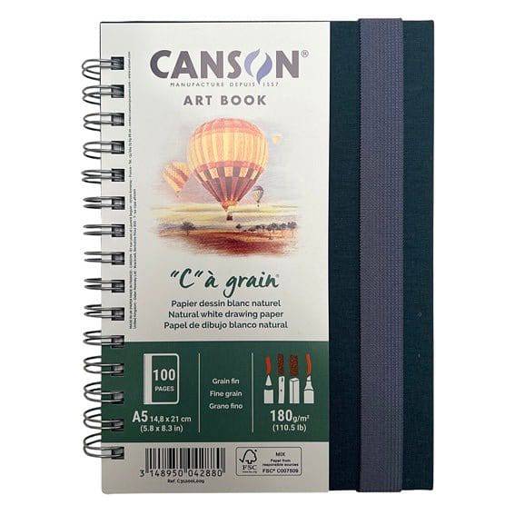 Canson Book 180gsm Pro CA Grain Portrait 50Shts A5 — The Sydney Art Store