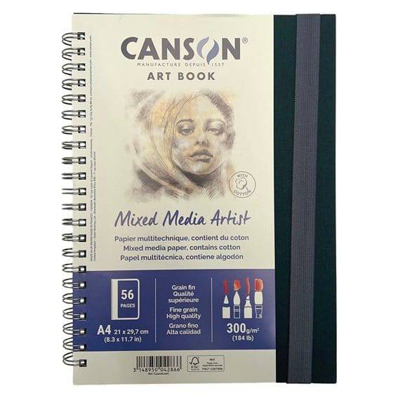 Canson Book 300gsm Pro Mixed Media Portrait 32Shts A4 — The Sydney Art ...