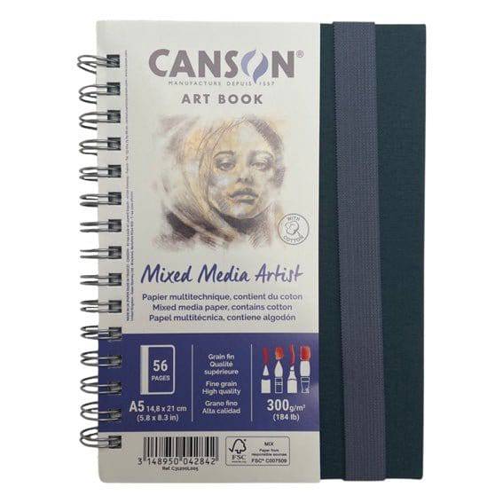 Canson Book 300gsm Pro Mixed Media Portrait 32Shts A5 — The Sydney Art ...
