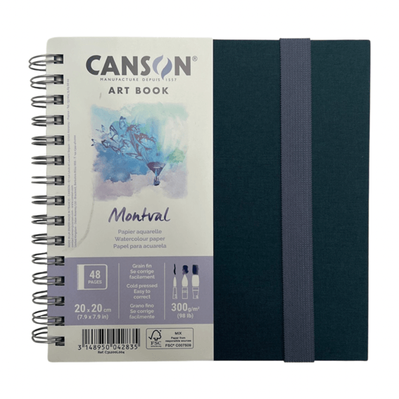 Canson Book 300gsm Pro Montval 20x20cm 24Shts — The Sydney Art Store