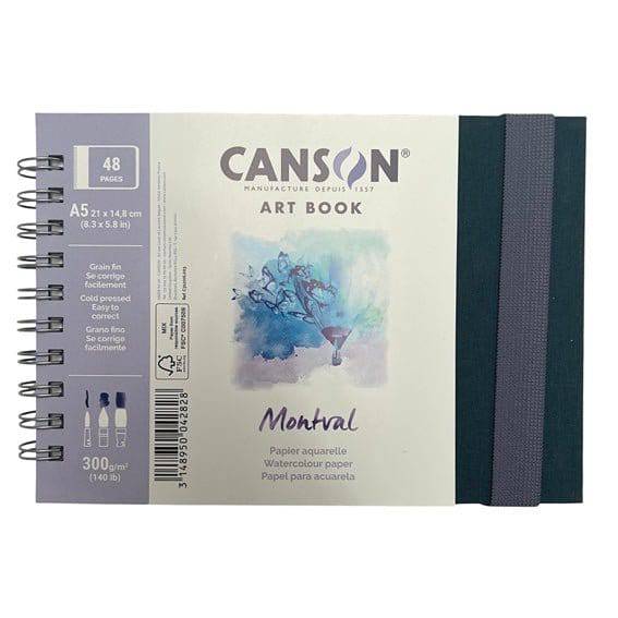 Canson Book 300gsm Spiral Bound Pro Montval Landscape 24Shts A5 — The ...