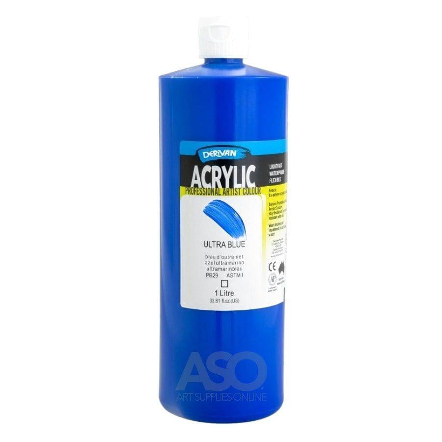Buy Derivan Artist Acrylics 1 Litre Ultramarine Blue Online ...