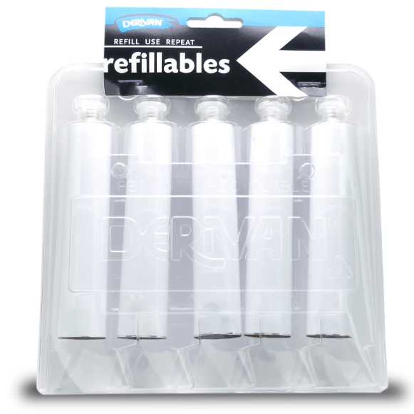 Derivan Refillables 5x40ml Aluminium Paint Tube with Flip Top Cap — The ...