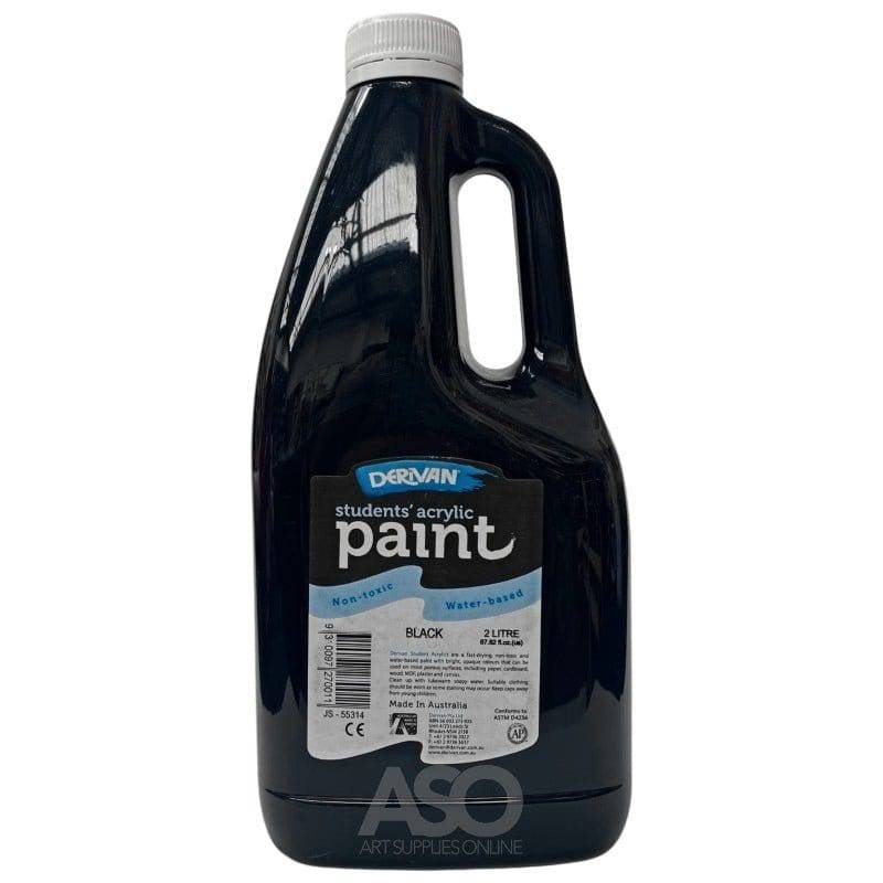 Derivan Student Acrylic 2 Litre Black | The Sydney Art Store