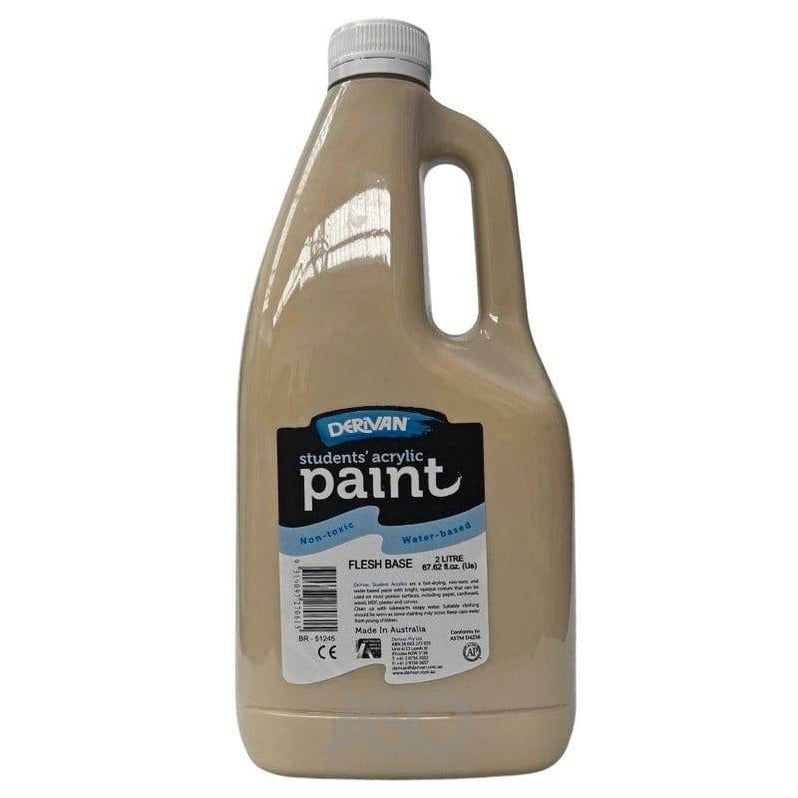 Derivan Student Acrylic 2 Litre Flesh Base - Vibrant Water-Based Paint ...