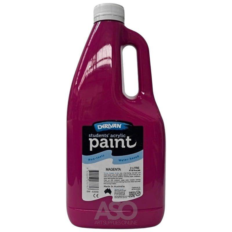 Derivan Student Acrylic 2 Litre Magenta — The Sydney Art Store