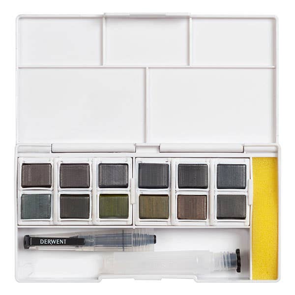 Derwent Watercolour 12 Graphite Paint Pan Set — The Sydney Art Store