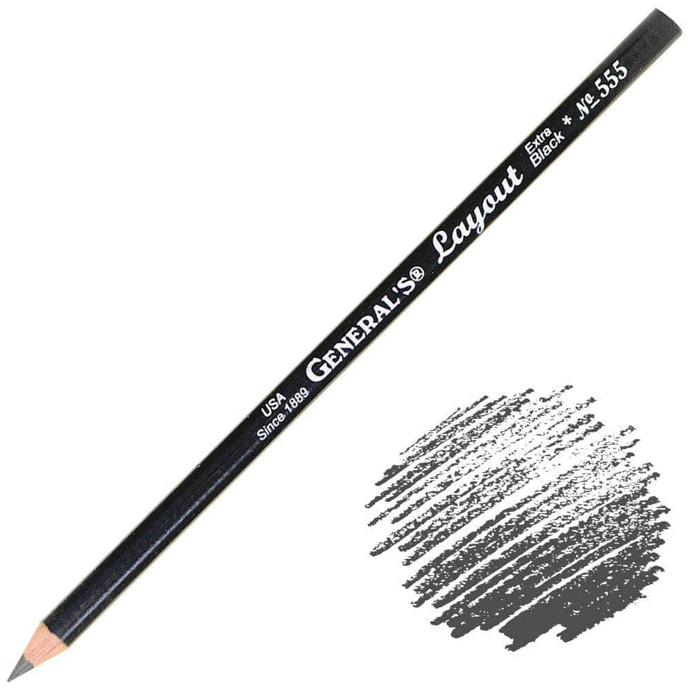 General’s Layout Extra Black Graphite No.555 Pencil — The Sydney Art Store