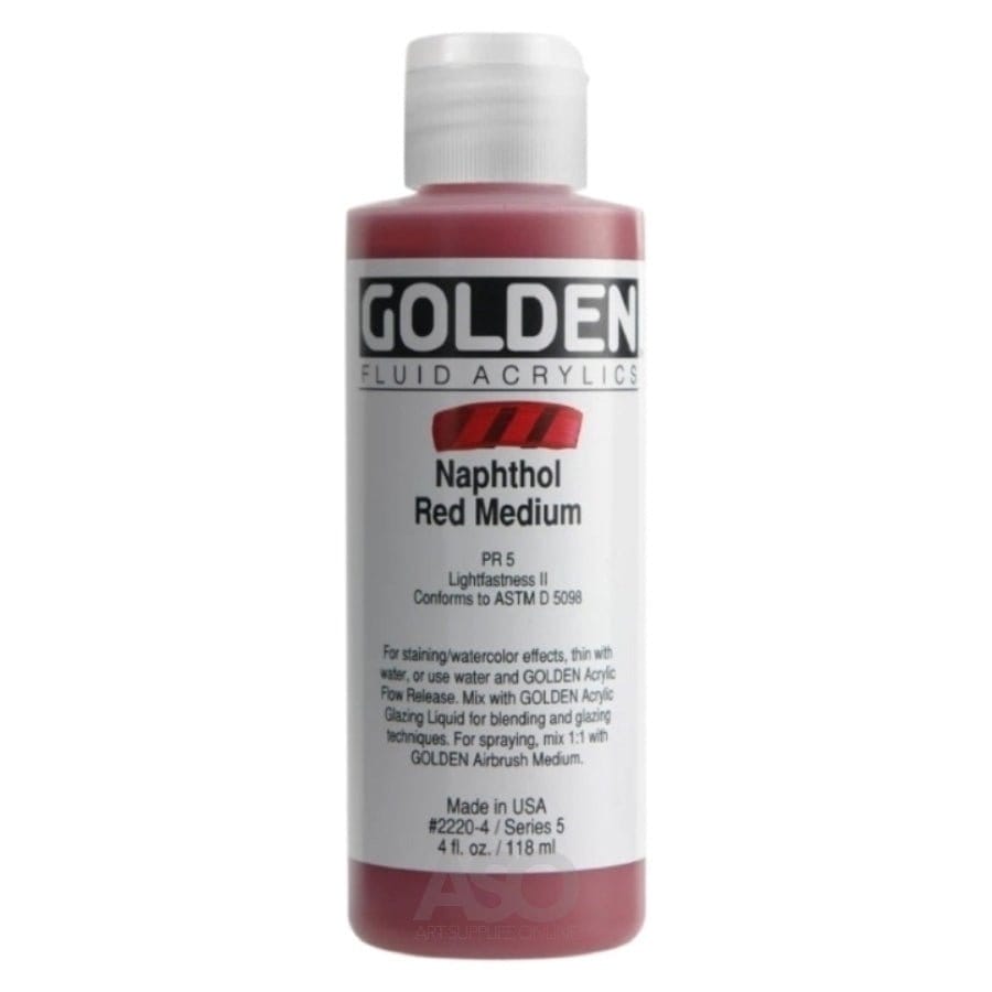 Golden FLUID Naphthol Red Medium | The Sydney Art Store