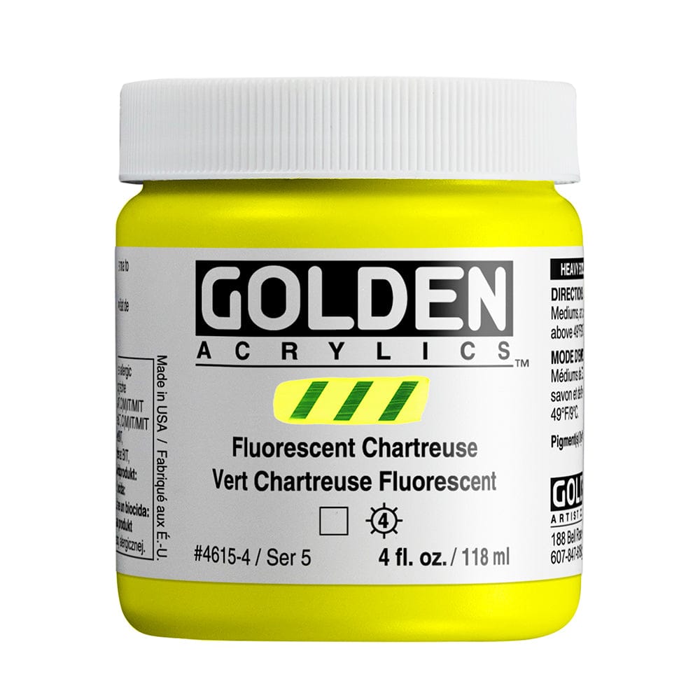 Intense Fluorescent Chartreuse Acrylic Paint | Golden HB — The Sydney ...
