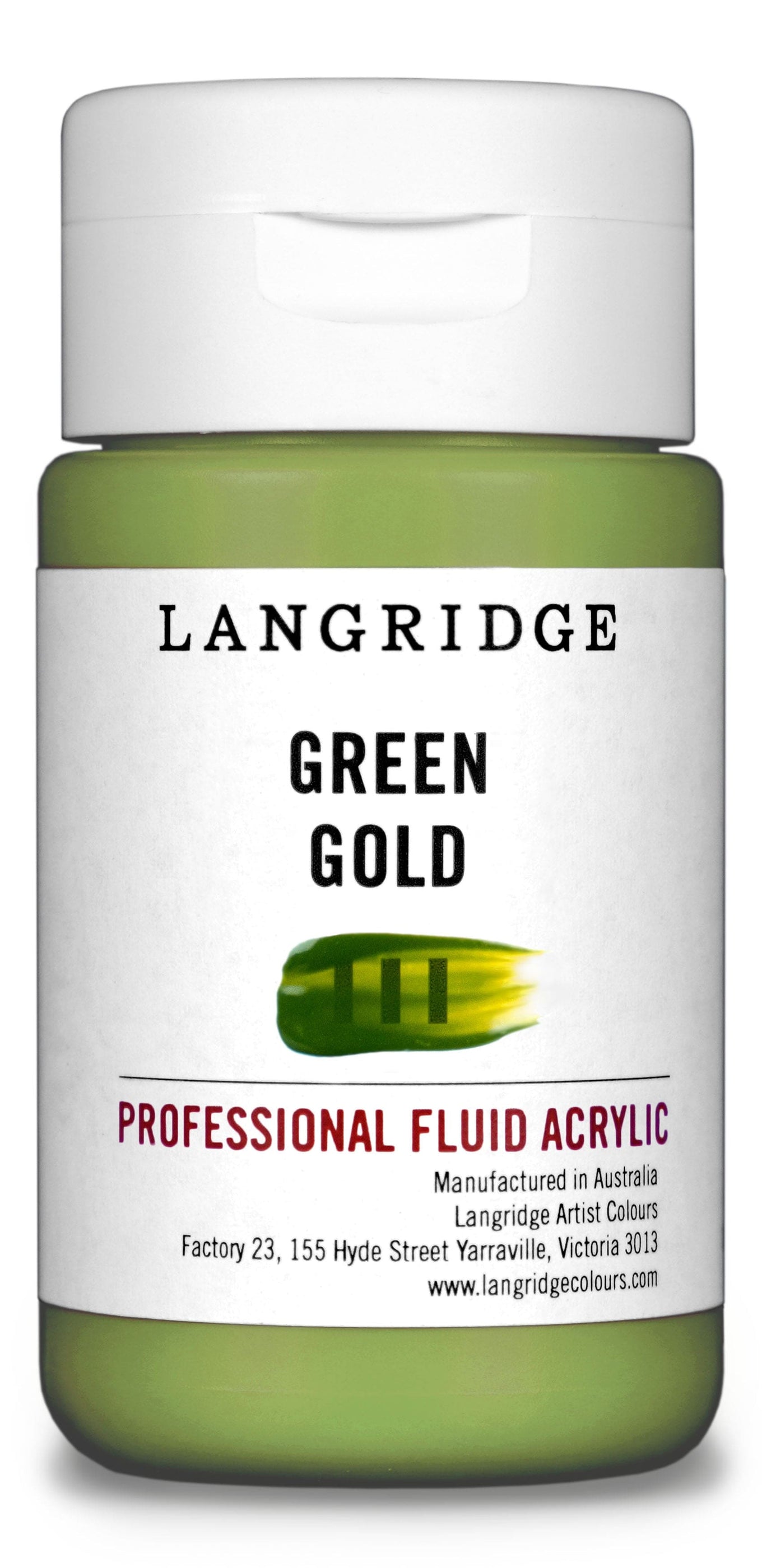 Langridge Green Gold Fluid Acrylic — The Sydney Art Store