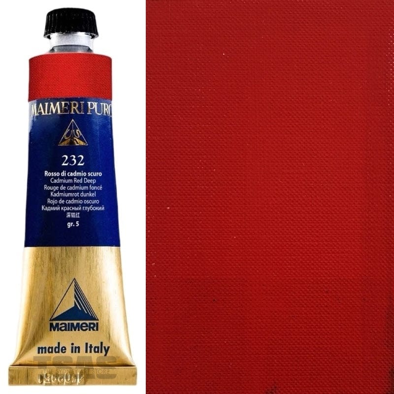 Maimeri Puro Cadmium Red Deep 40ml Oil Paint — The Sydney Art Store
