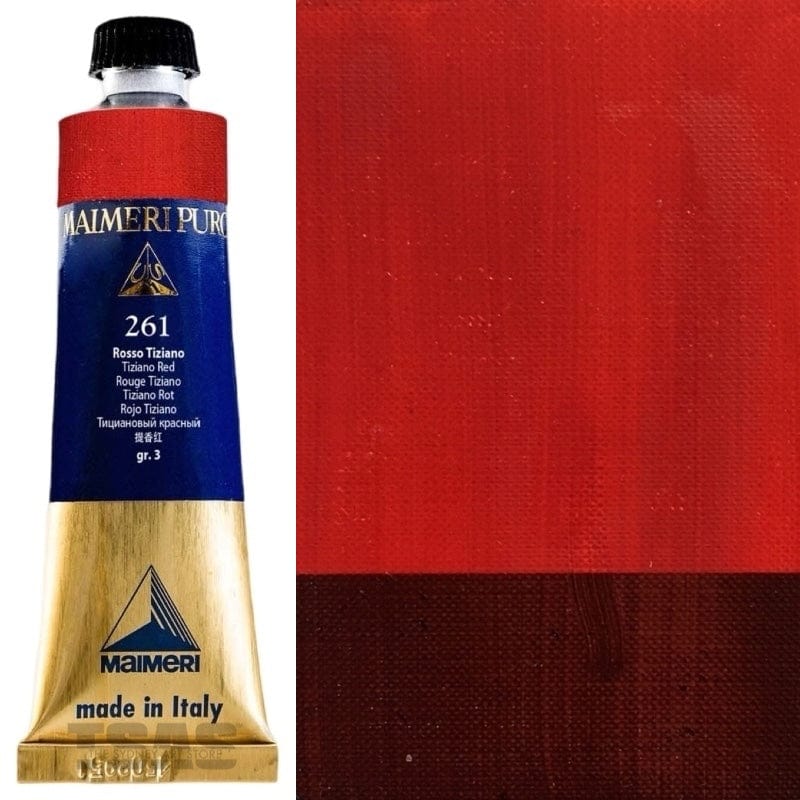 Maimeri Puro 40ml Tiziano Red Paint Tube — The Sydney Art Store
