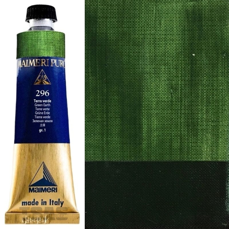 Maimeri Puro 40ml Green Earth Oil Paint — The Sydney Art Store