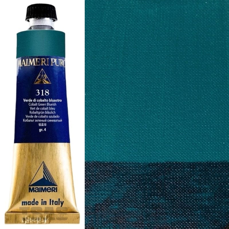 Maimeri Puro 40ml Cobalt Green Blue Paint — The Sydney Art Store