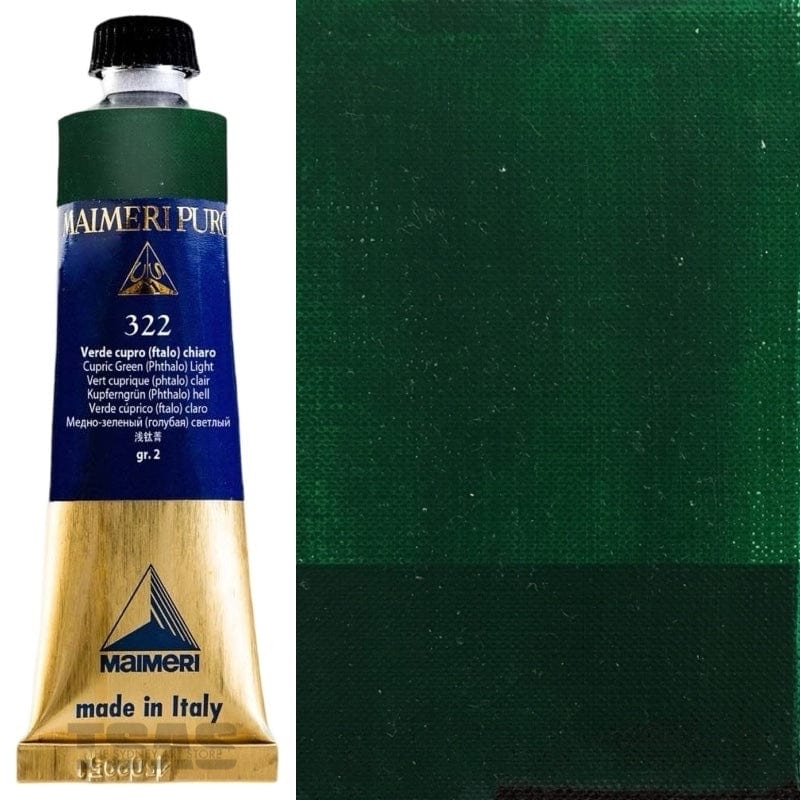 "Maimeri Puro 40ml Cupric Green Phth Lt Paint" — The Sydney Art Store