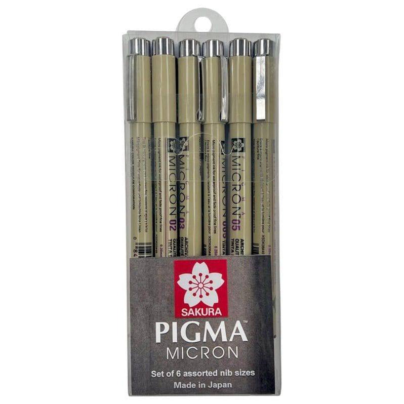 Sakura Pigma Micron Pen Assorted Black Set 6 | The Sydney Art Store